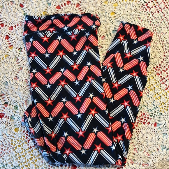 LuLaRoe | Pants & Jumpsuits | Star Spangled Banner Leggings | Poshmark